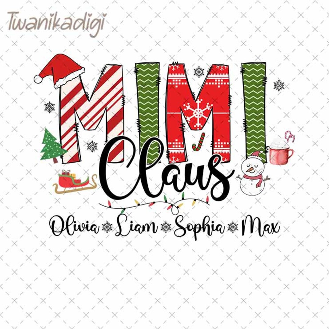 Custom Mimi Claus Png, Mimi Christmas Png, Mimi Xmas Png, Merry Mimi ...