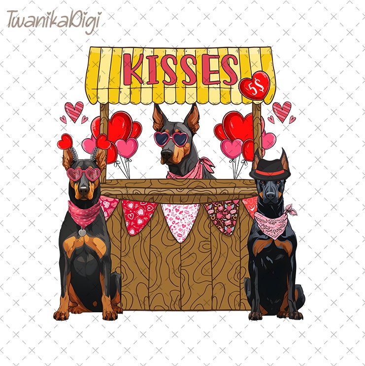 Doberman Valentines Day Png, Doberman Valentine Png, Doberman Lover Png ...