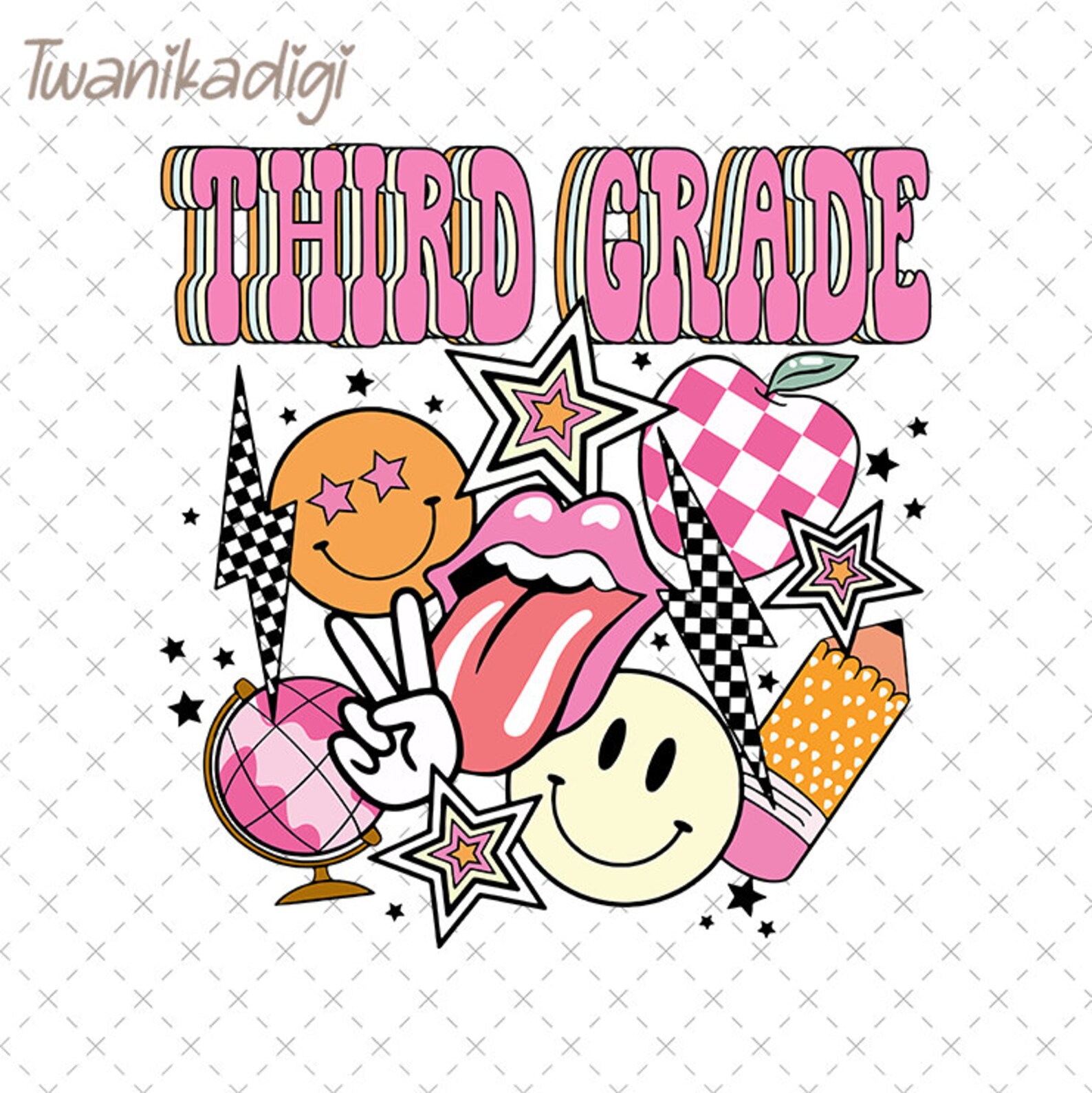 Retro Groovy Third Grade Png, 3rd Grade Teacher Png, 3rd Grade Png ...