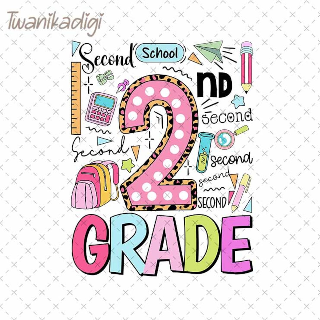 Typography 2nd Grade Png, 2nd Grade Teacher Png, Second Grade Png, 2nd ...