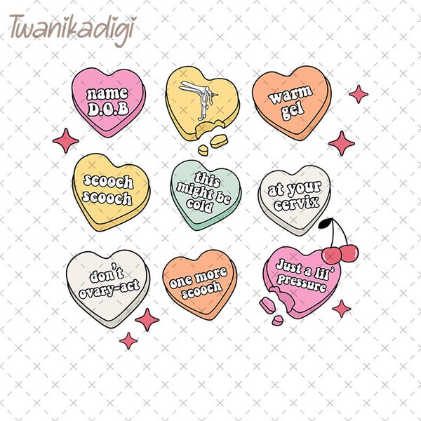 Nurse Conversation Hearts Png - Etsy
