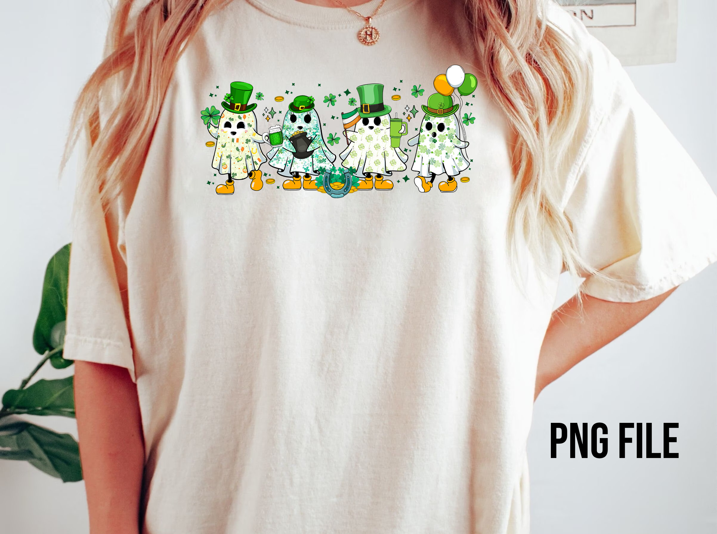 St Patricks Day Ghostie Png, Funny Ghost Png, Lucky Boo Png, Ghost St ...