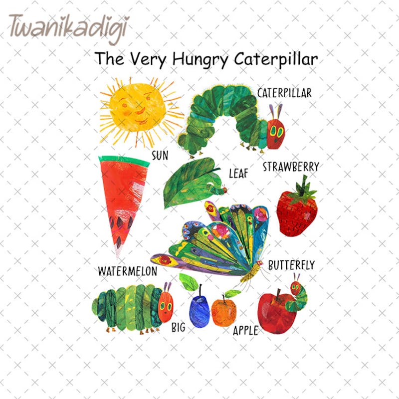 The Very Hungry Caterpillar Clipart - Etsy