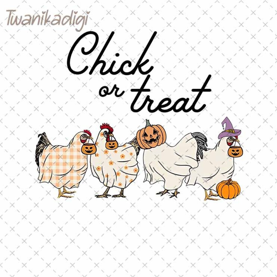 Chick or Treat Png, Halloween Chicken Png, Ghost Chicken Png, Spooky ...