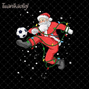 Soccer Christmas Png, Santa Playing Soccer Png, Soccer Xmas Png, Soccer ...