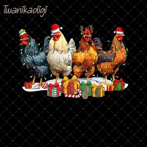 Chicken Christmas Png, Merry Chickmas Png, Chicken With Santa Hat Png ...