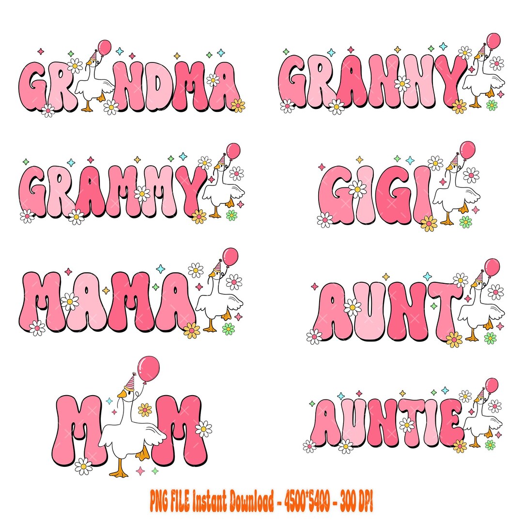 One Silly Goose Mama Png Bundle, Goose Coquette PNG, Mothers Day Png ...