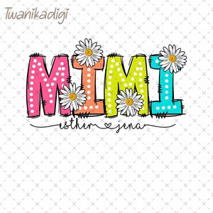 Mimi Dalmatian Dots Png, Personalized Mimi With Kids Names, Custom Mimi ...