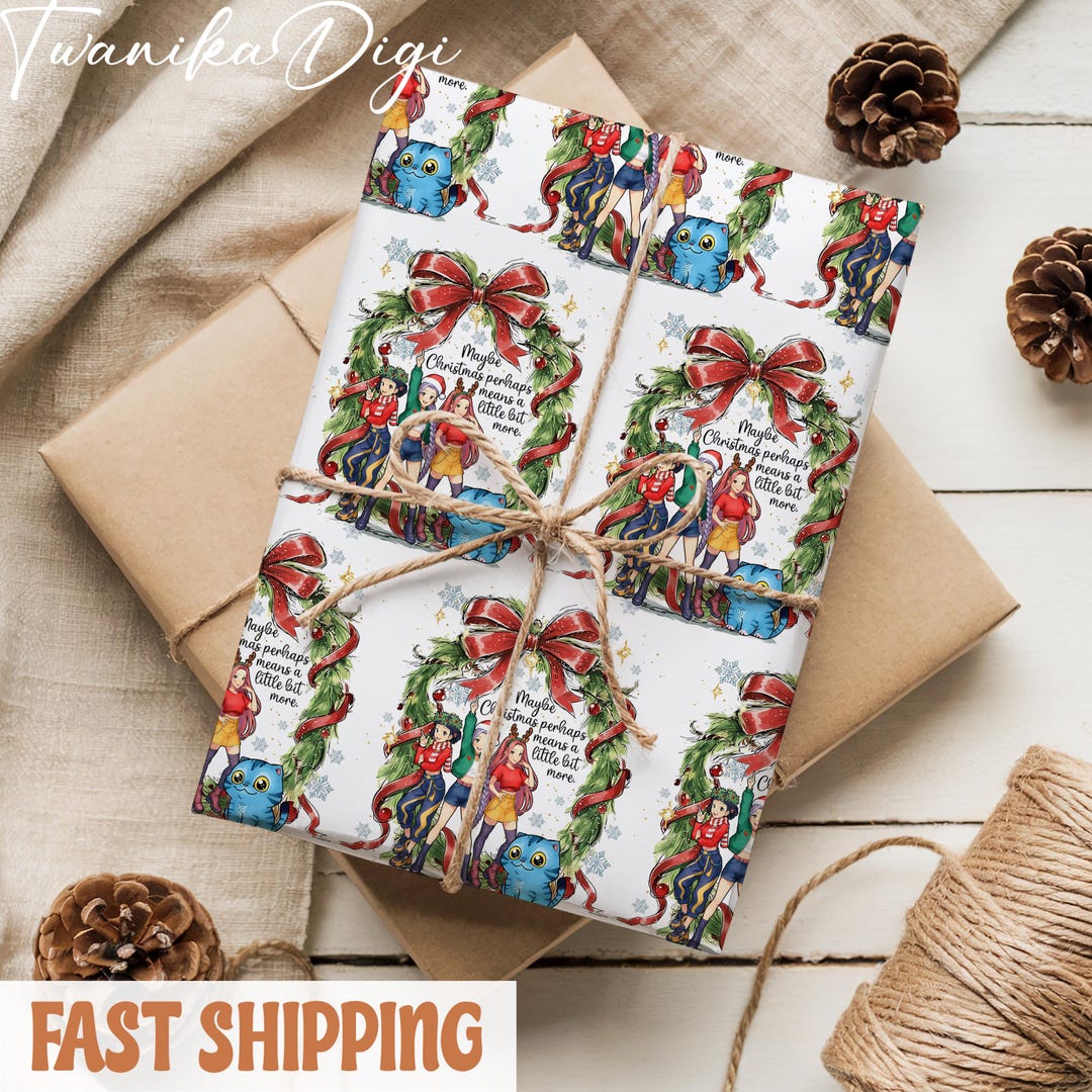 Christmas K-pop Demon Hunter Wrapping Paper | Huntrix Girls Xmas Gift ...