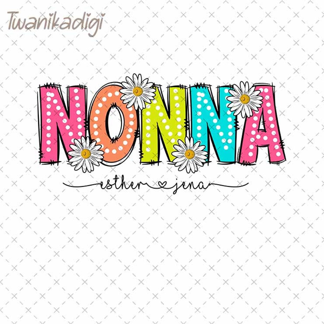 Nonna Dalmatian Dots Png, Personalized Nonna With Kids Names Png ...