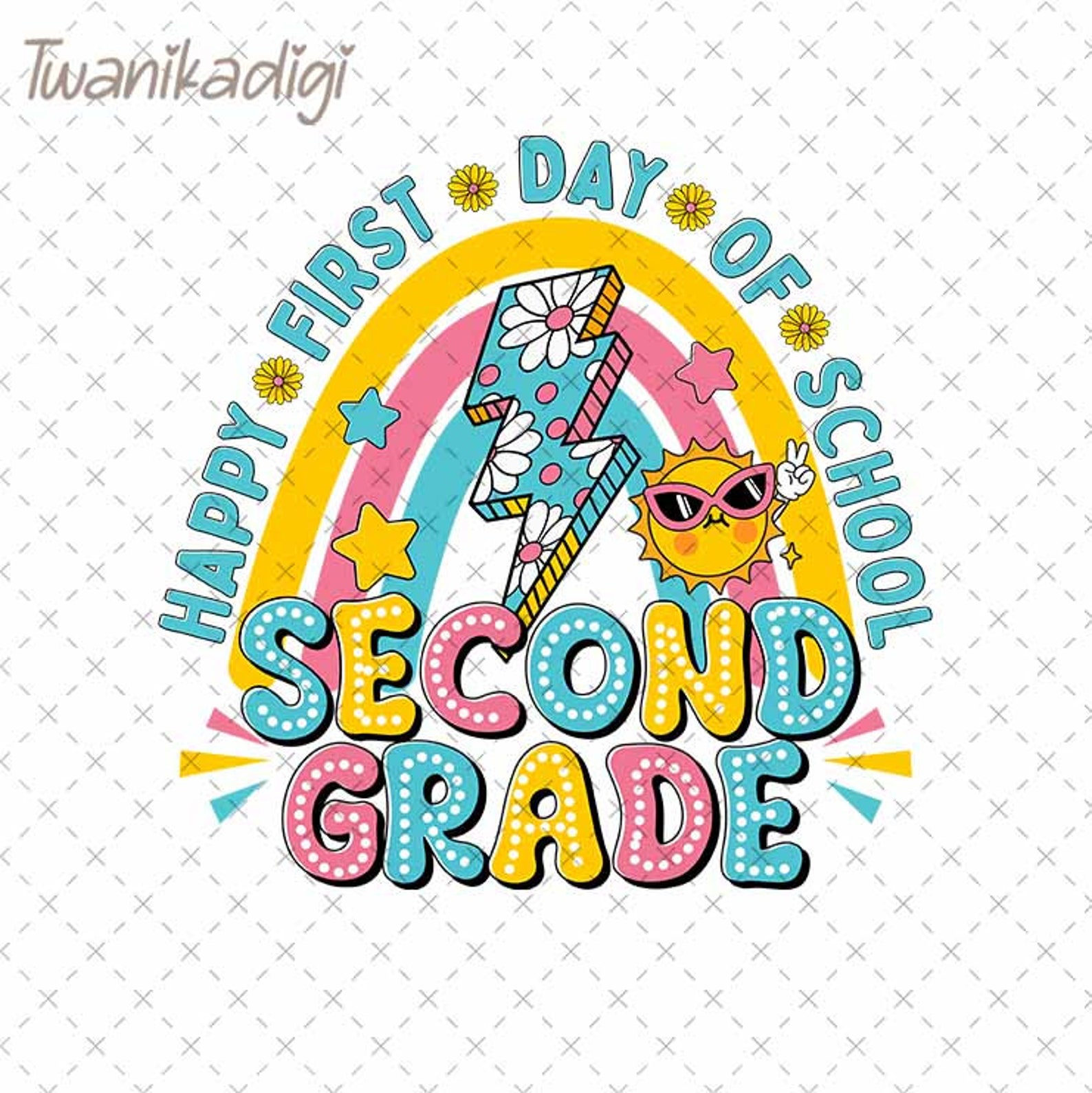 Rainbow Second Grade Png, 2nd Grade Teacher Png, Hello Second Grade Png ...