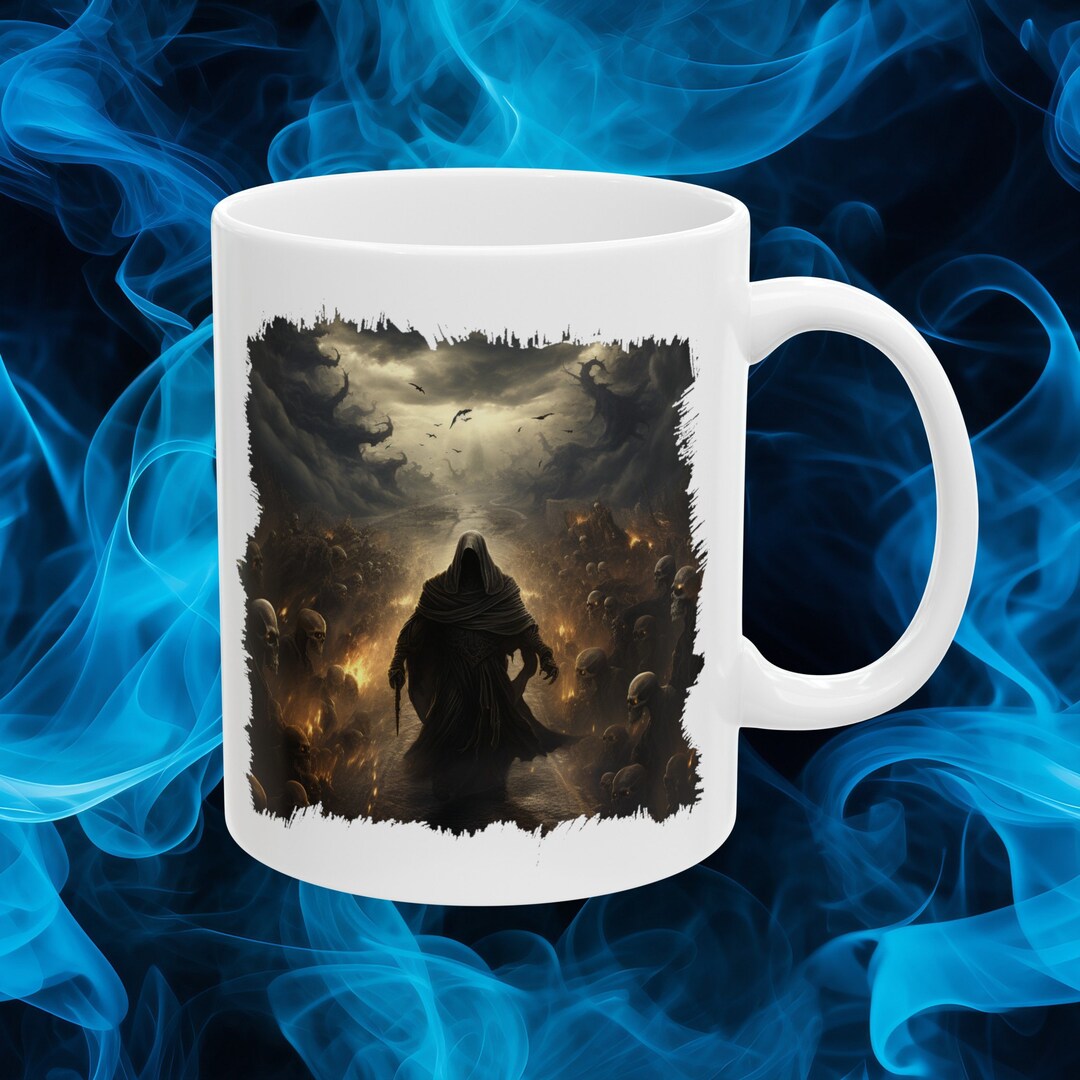 Grim Reaper Coffee Mug: Gothic Horror Art Drinkware - Etsy