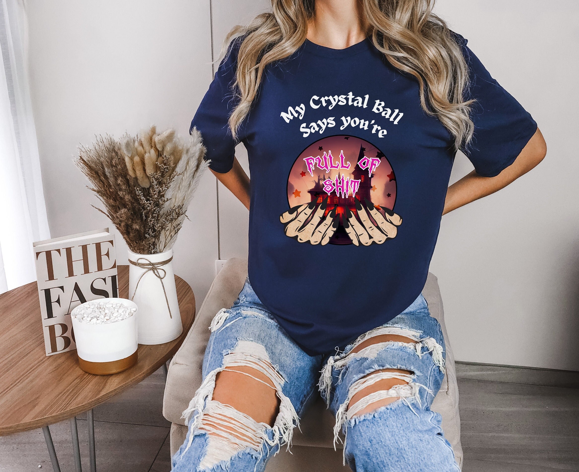 Crystal Ball Wisdom: Full of Shit Graphic T-shirt With Hands Holding ...
