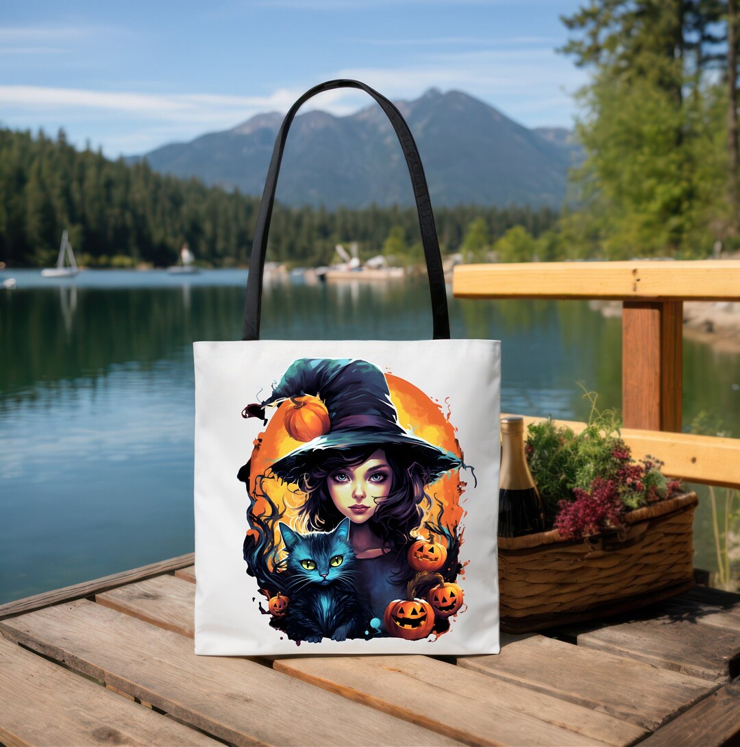 Cute Tote Bag With Beautiful Witch, Witch Tote Bag for Any Occassion ...