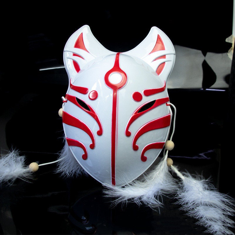 Fox Full Face Mask L Kitsune Mask Japanese Mask Fox - Etsy