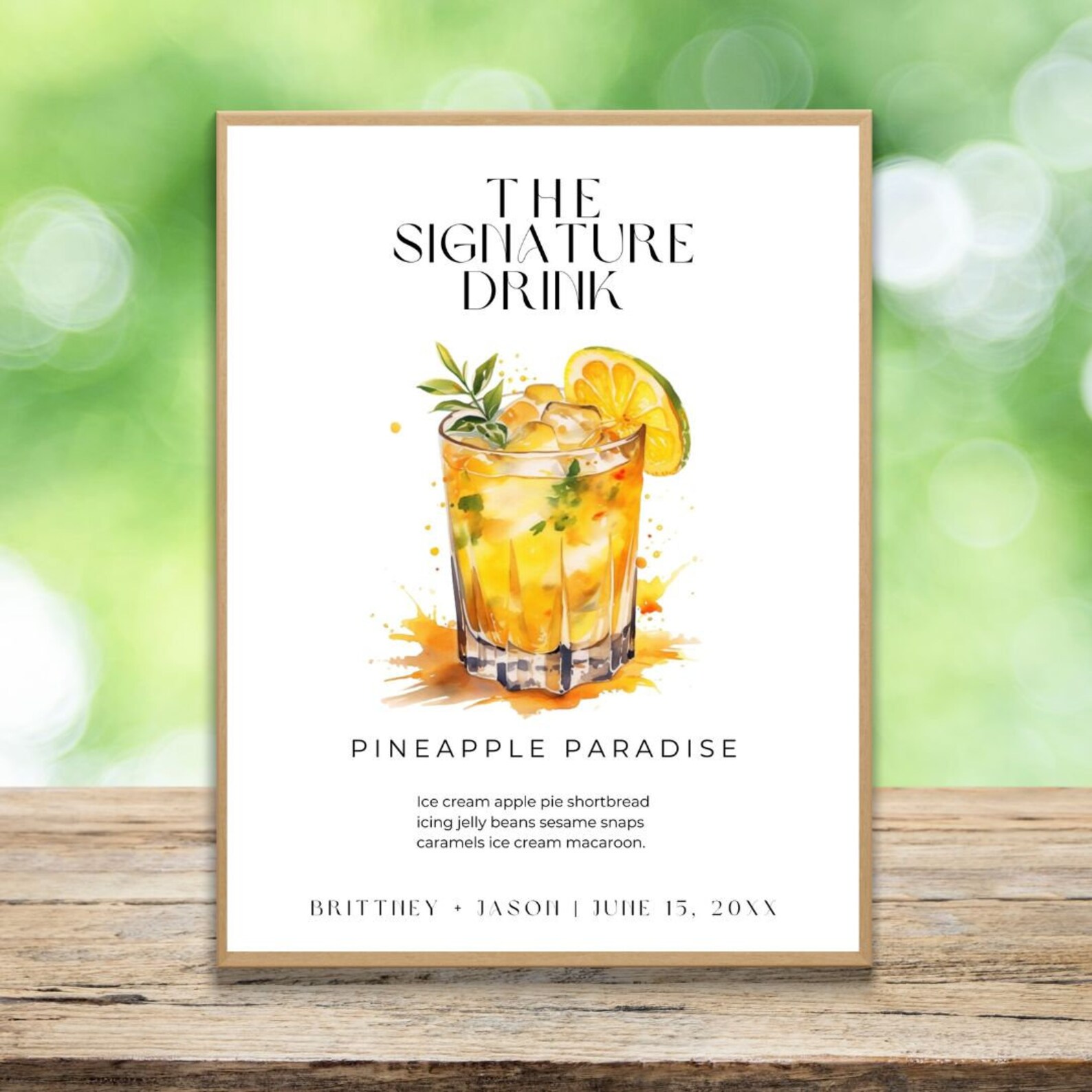 Signature Drink Sign Bar Menu Template Minimalist Printable - Etsy