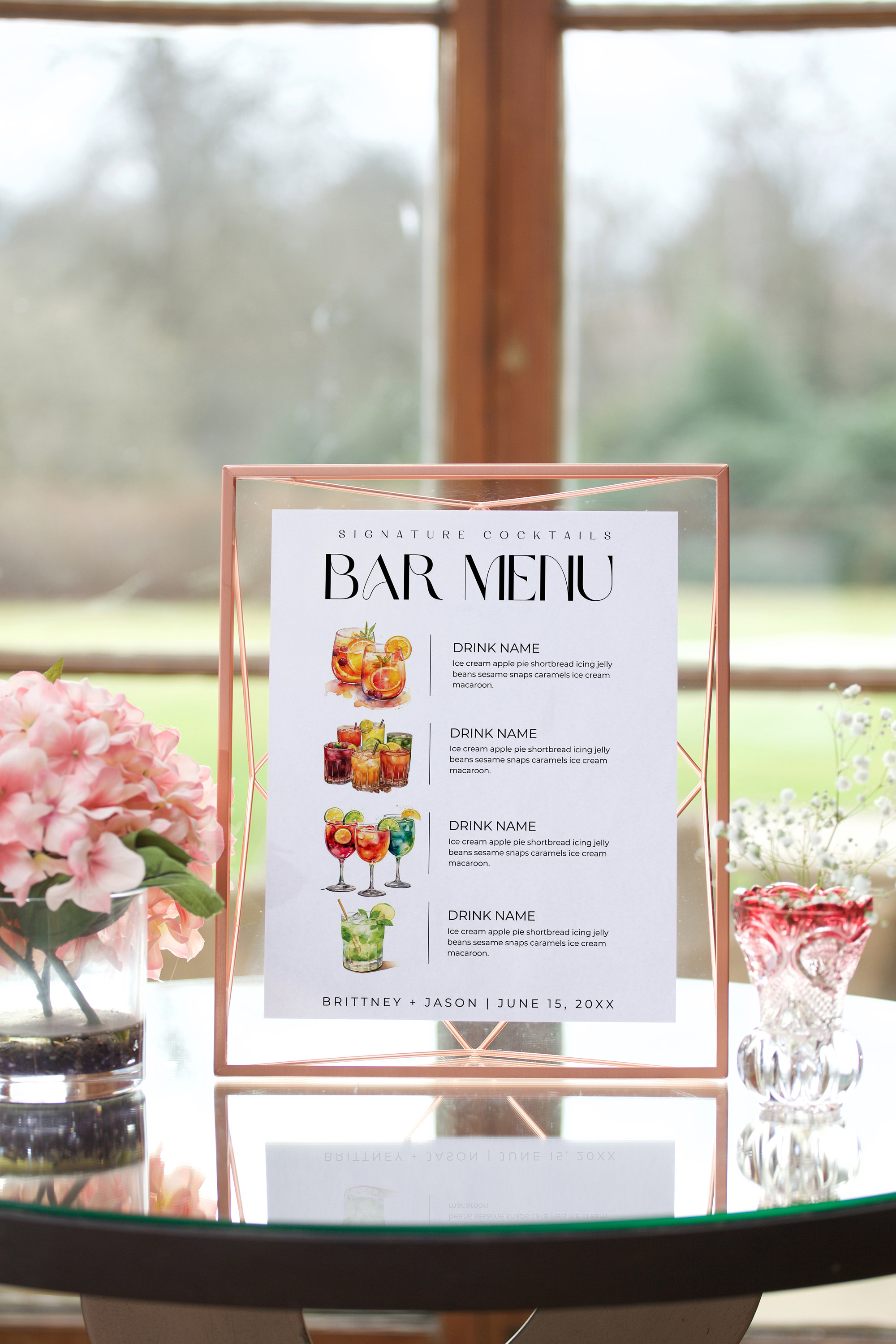 Signature Drink Sign, Bar Menu Template, Minimalist Printable Bar Menu ...