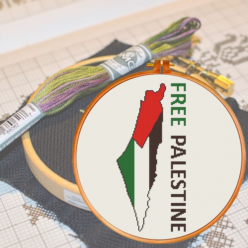 Set of 4 Free Palestine Cross Stitch Patterns, Islamic Cross Stitch ...