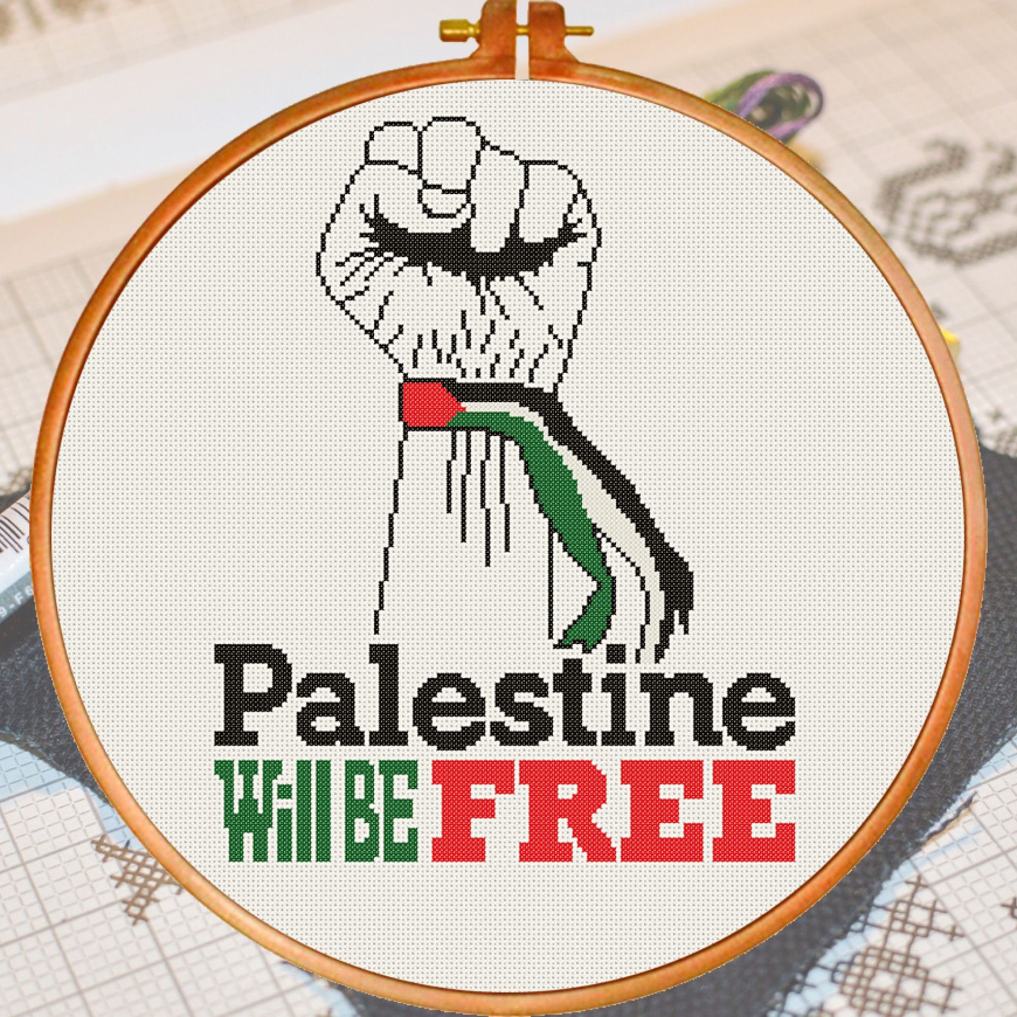 Set of 12 Free Palestine Cross Stitch Patterns Islamic - Etsy