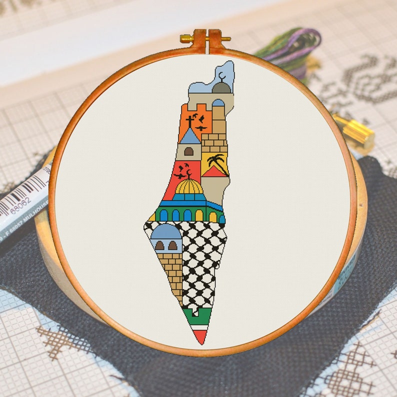 Free Palestine Cross Stitch Pattern B2, Islamic Cross Stitch Pattern ...