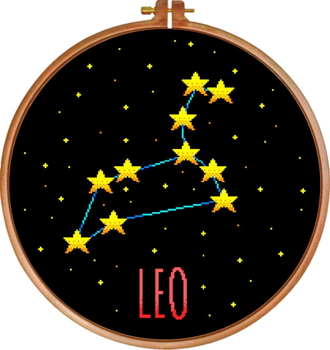 Leo Constellation Cross Stitch Pattern Astrology Star Sign Instant PDF ...
