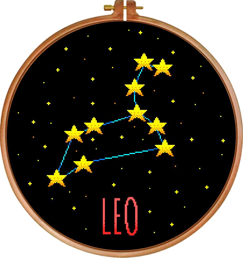 Leo Constellation Cross Stitch Pattern Astrology Star Sign Instant PDF ...