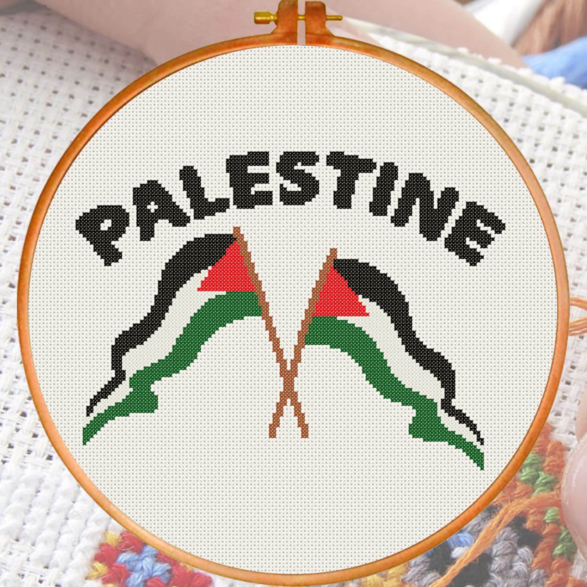 Set of 12 Free Palestine Cross Stitch Patterns, Islamic Cross Stitch ...