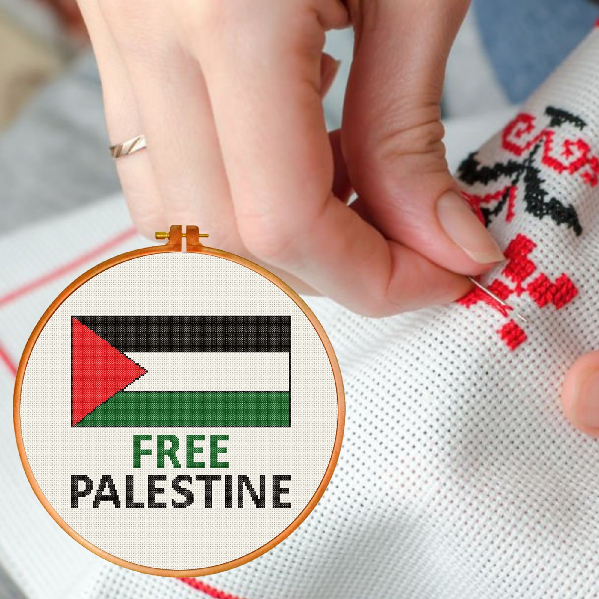 Set of 4 Free Palestine Cross Stitch Patterns, Islamic Cross Stitch ...