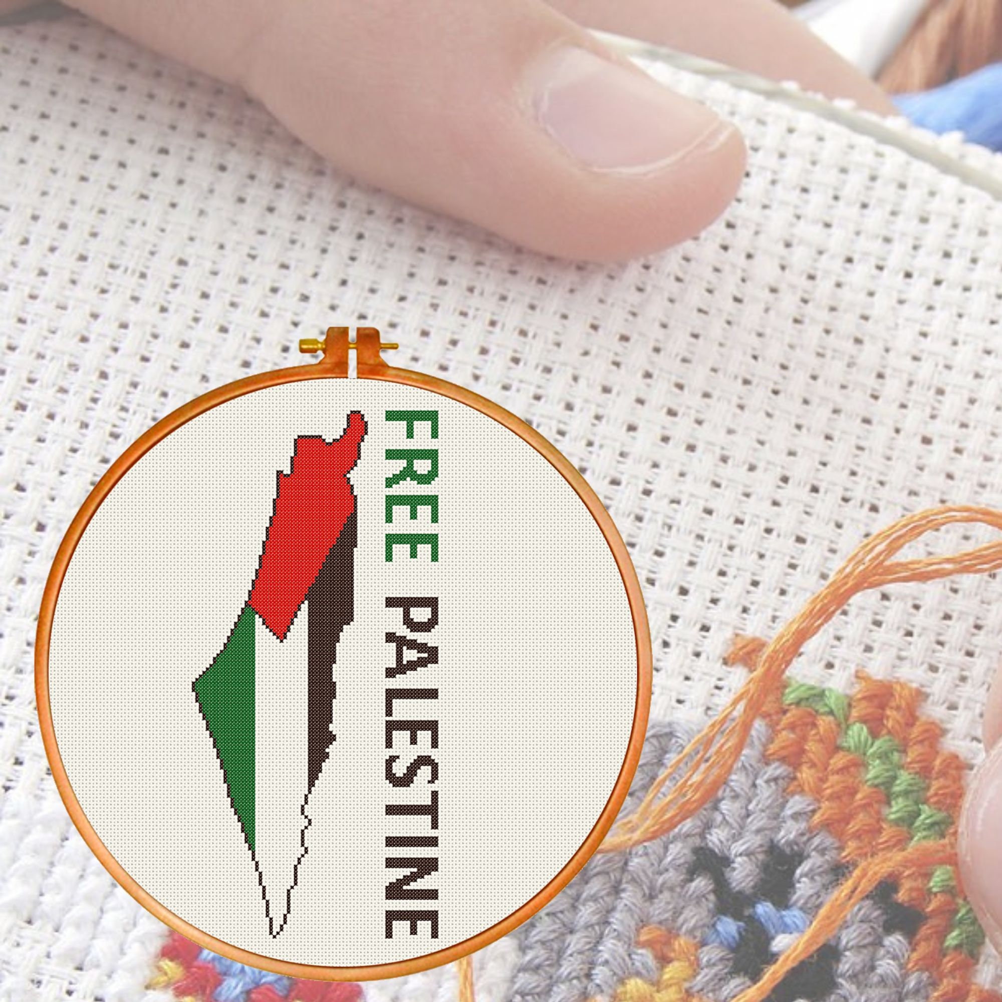 Set of 4 Free Palestine Cross Stitch Patterns, Islamic Cross Stitch ...