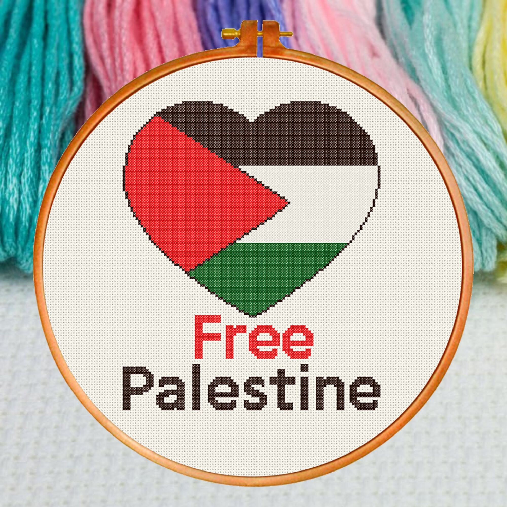 Set of 4 Free Palestine Cross Stitch Patterns, Islamic Cross Stitch ...