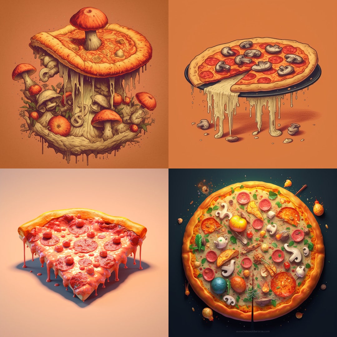 Pizza Custom Designs 4 Piece - Etsy