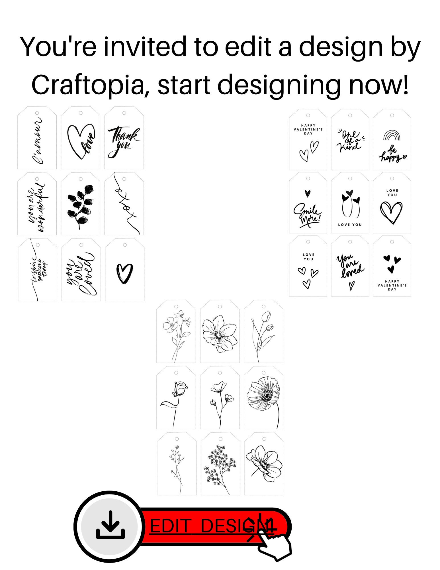 Editable Tags Instant Download, Custom Tag, Minimalist Tag, Business ...