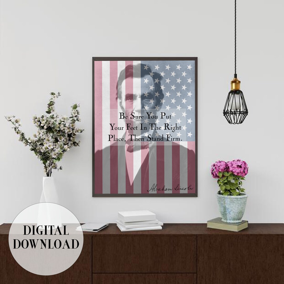 Inspiring Modern Abraham Lincoln Digital Artwork Printable American ...