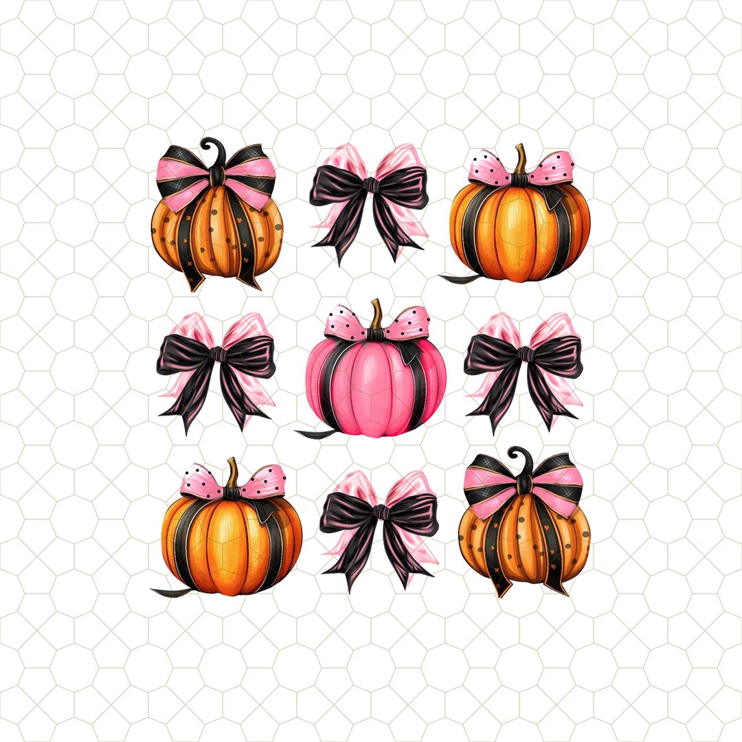 Coquette Bow Pumpkin Png, Spooky Season Png, Halloween Png, Retro Fall ...