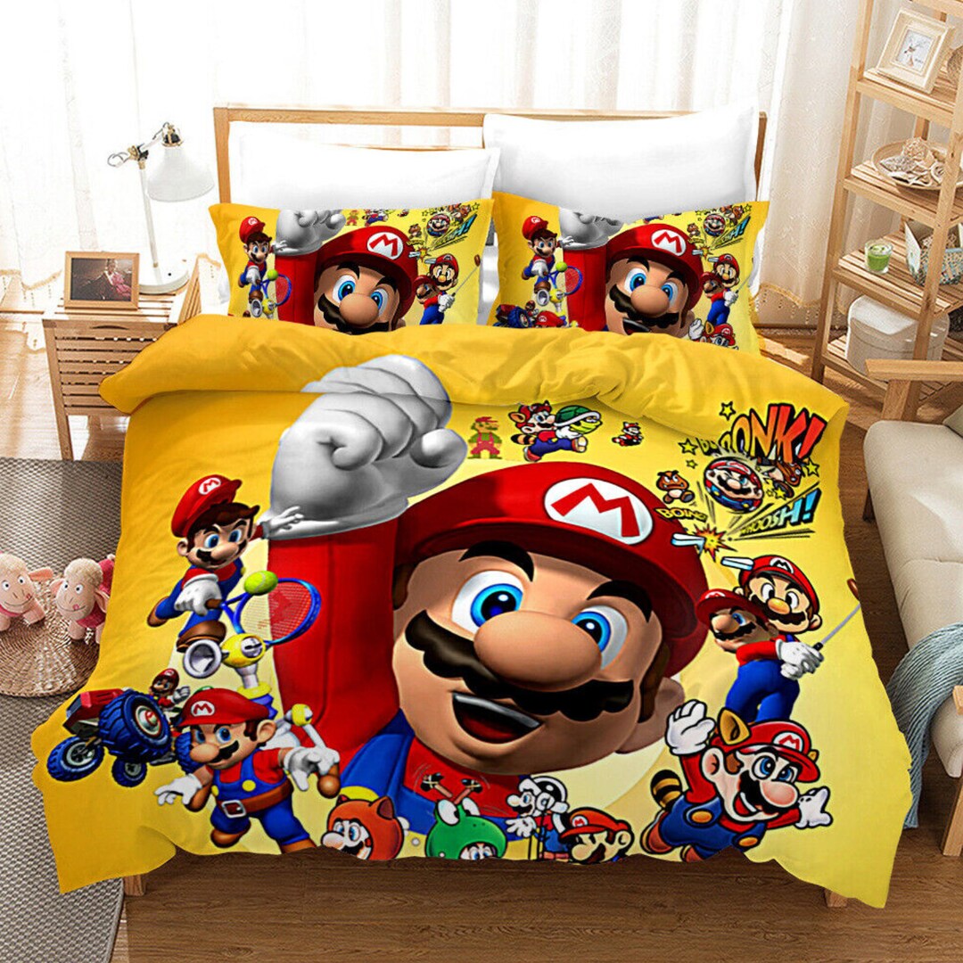 Super Mario Bedding Set Mario and Friends Bedding Set - Etsy