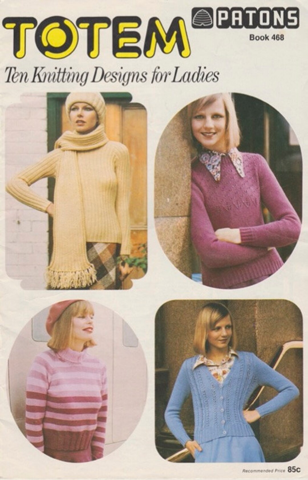 Patons Totem Ten Knitting Designs for Ladies Book 468 Retro Knitting ...