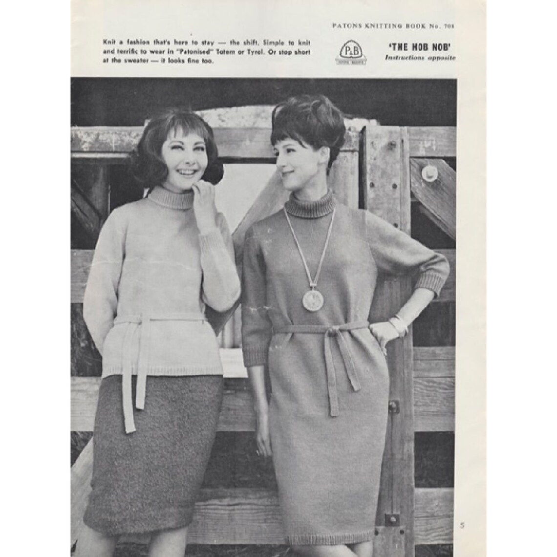 Patons Book Number 708 Mid '60's 6 Designs for Ladies and Men Digital ...