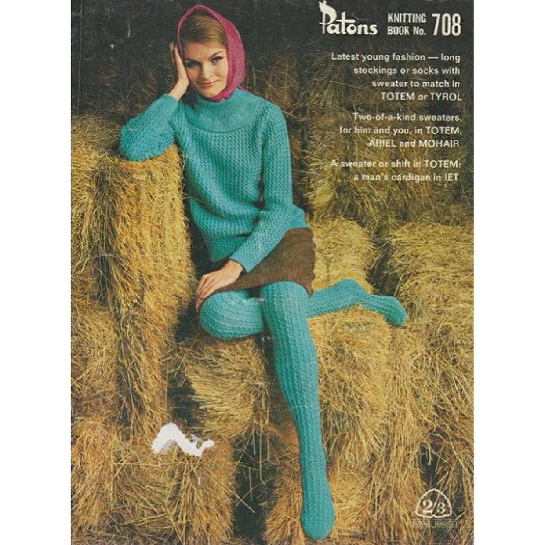 Patons Book Number 708 Mid '60's 6 Designs for Ladies and Men Digital ...