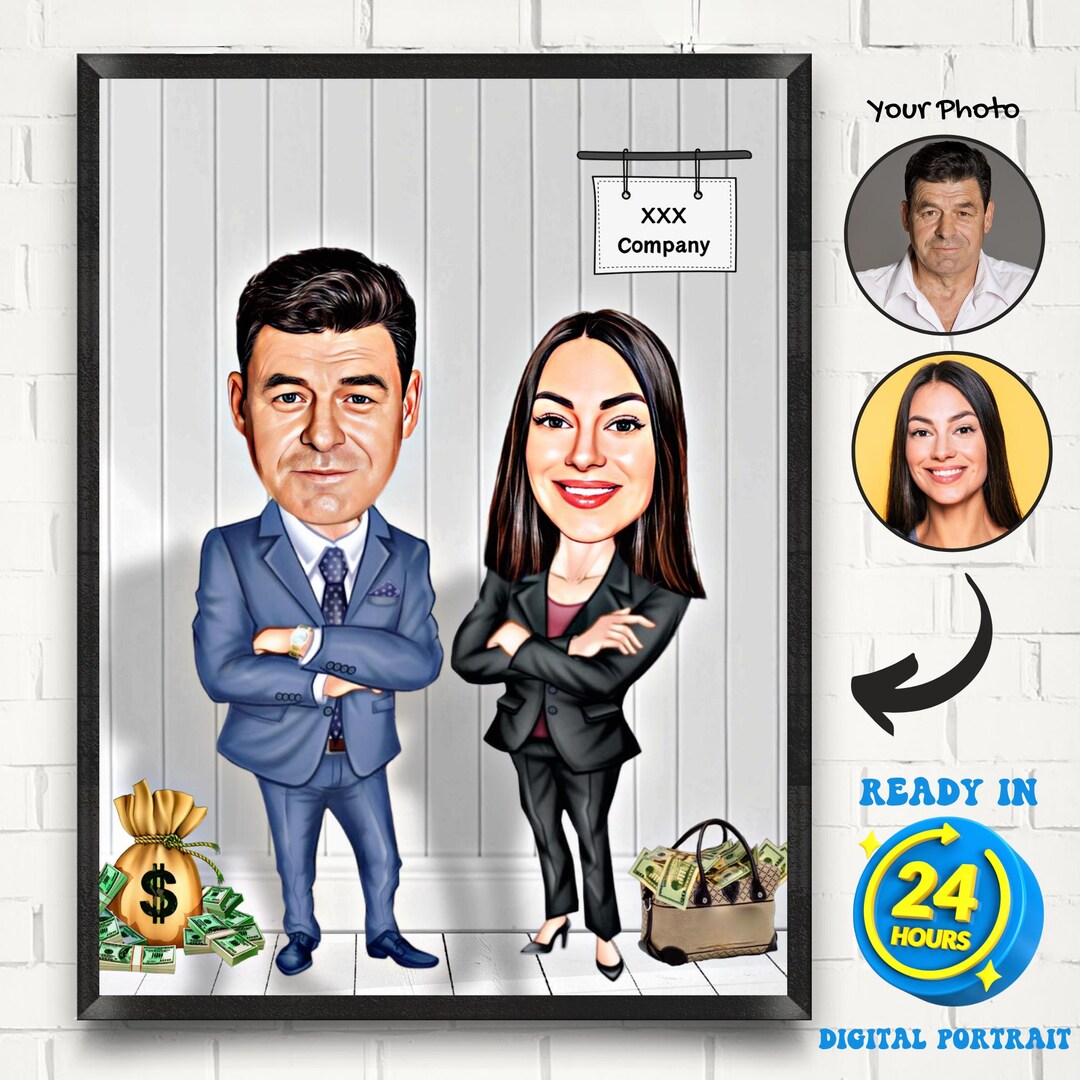 Personalized Boss’s Day Caricature From Photo, Bosses Cartoon Portrait ...