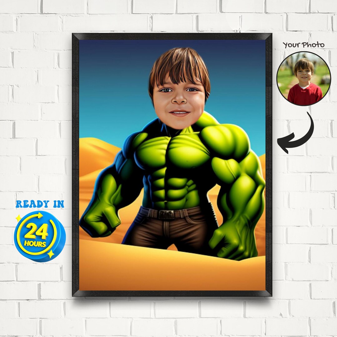 Get Your Own Superhero Portrait From Your Photo, Superhero Kids Cartoon ...