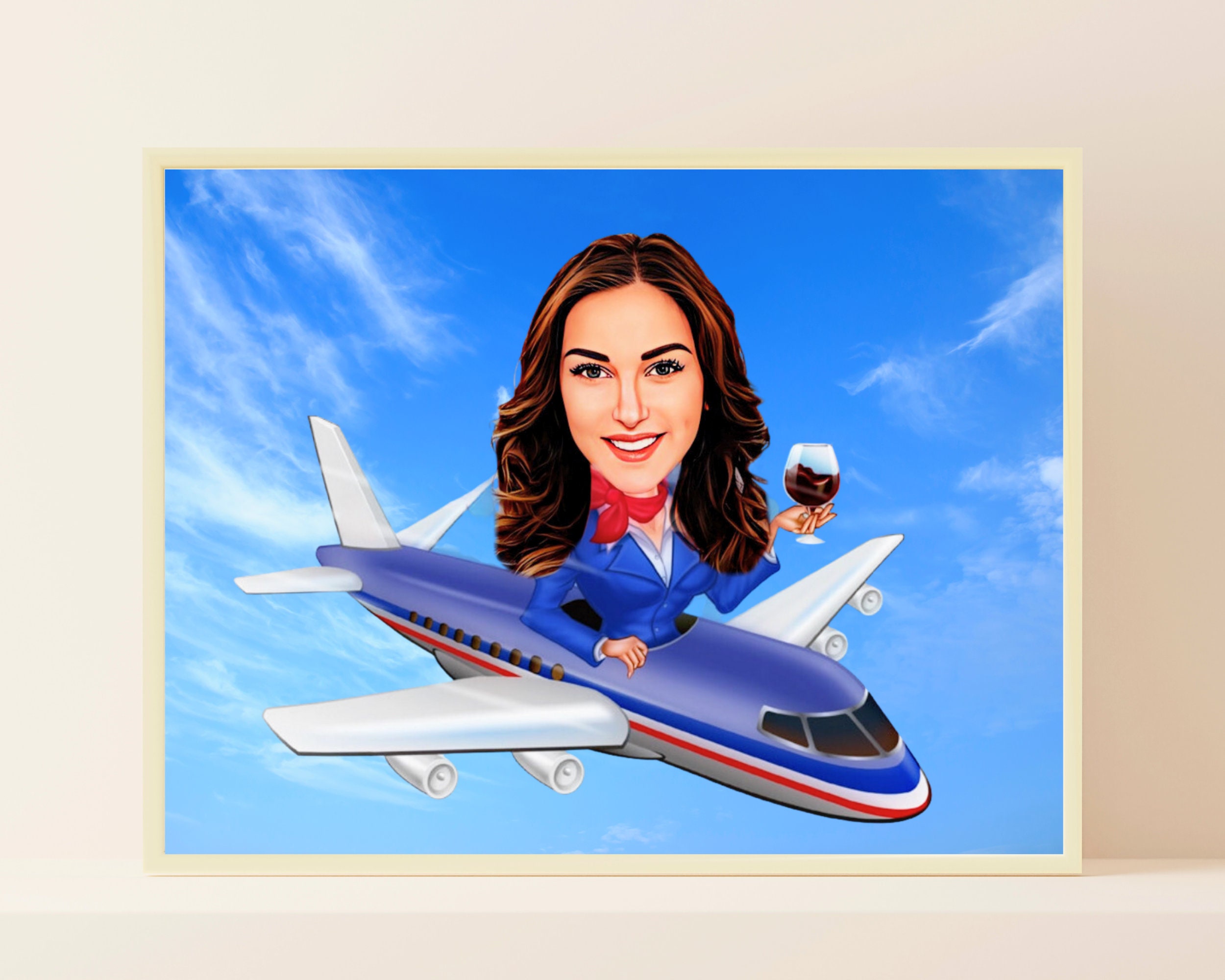 Hostess Caricature Drawing From Photo, Personalized Hostess Caricature ...