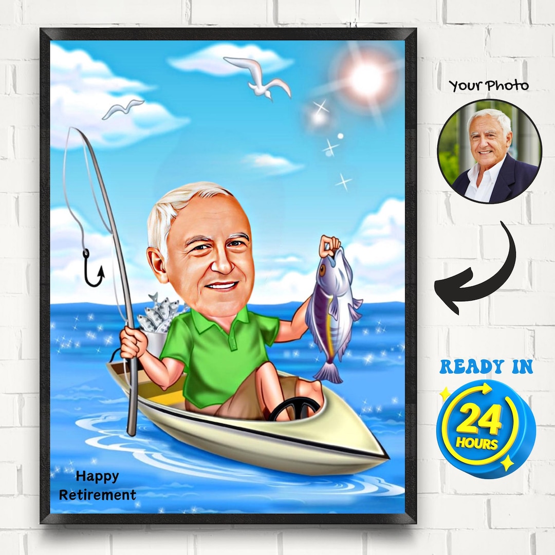 Personalized Retirement Caricature Portrait, Custom Digital Art ...