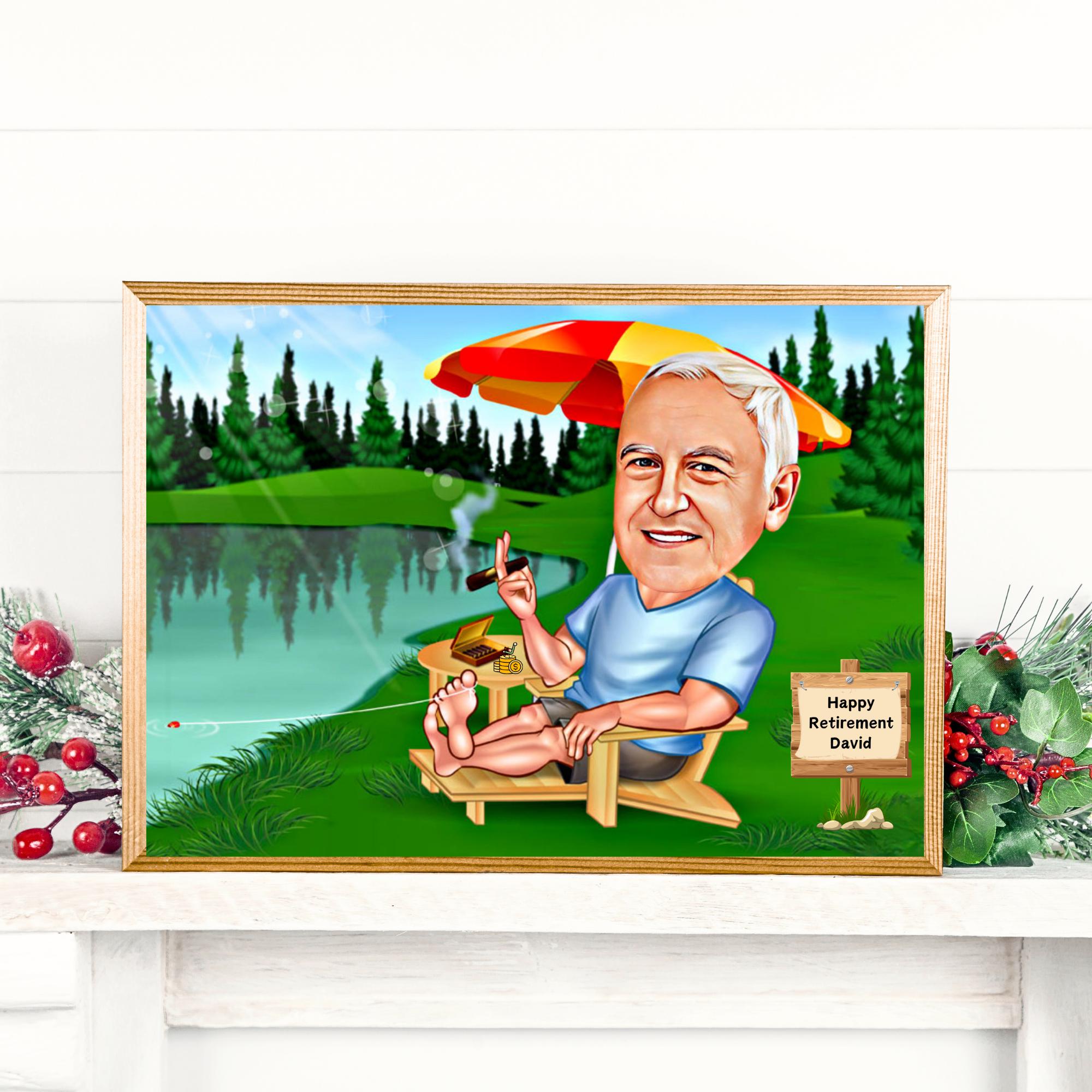 Custom Retirement Caricature Drawing From Photo, Personalized ...