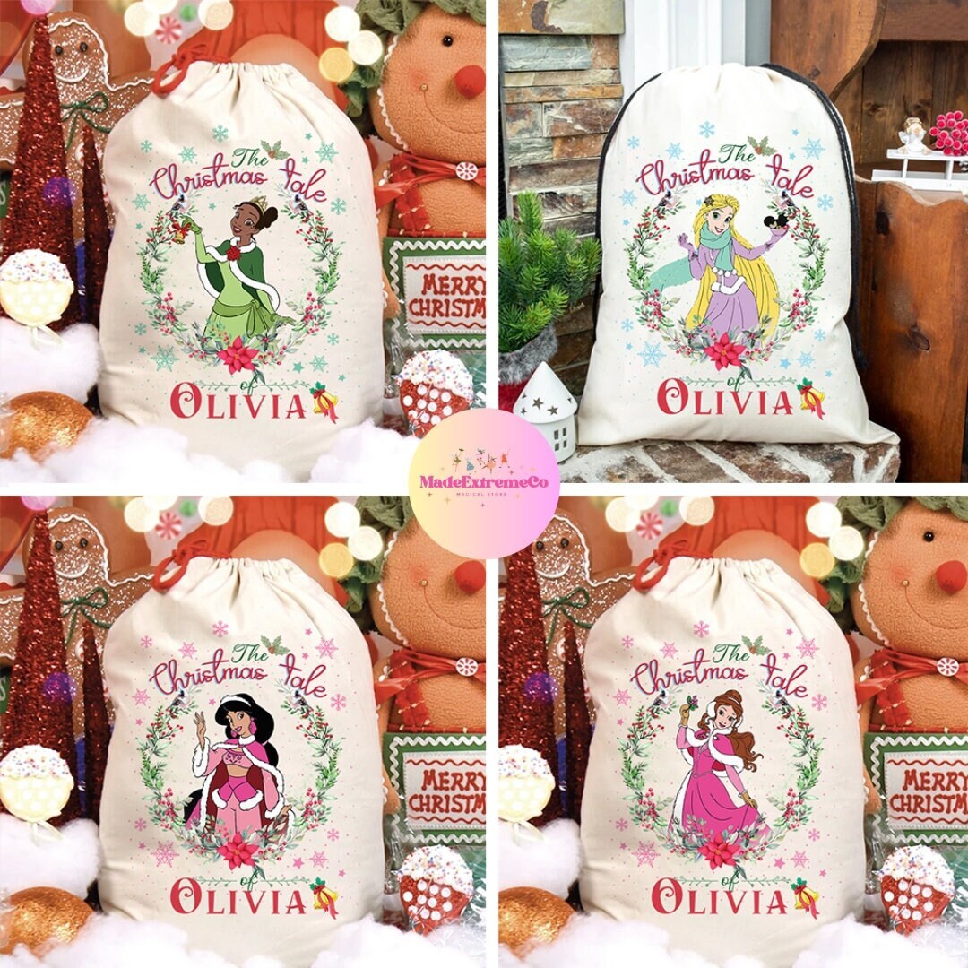 Personalized Disney Princess Christmas Tale Santa Sack Disney - Etsy