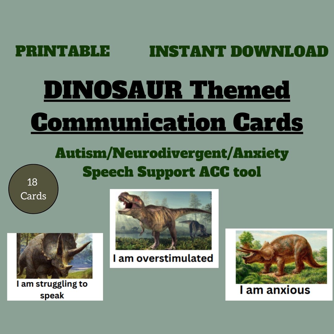 Dinosaur Communication Cards Nonverbal Aid AAC for Autism ...