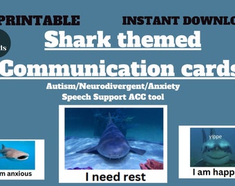Shark Communication Cards Keychain - Etsy