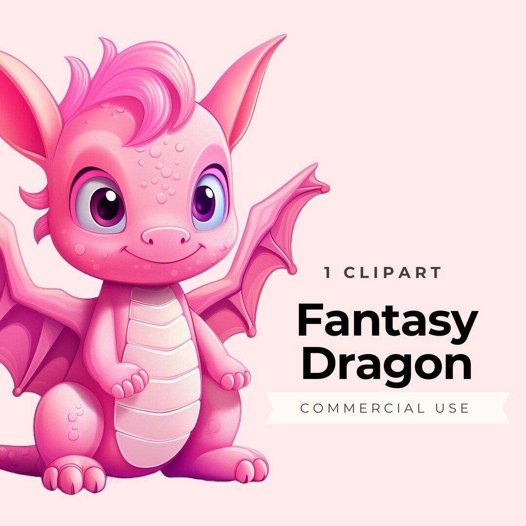 Cute Dragon Clipart, Watercolor Fantasy Baby Animal, Adorable Kids ...