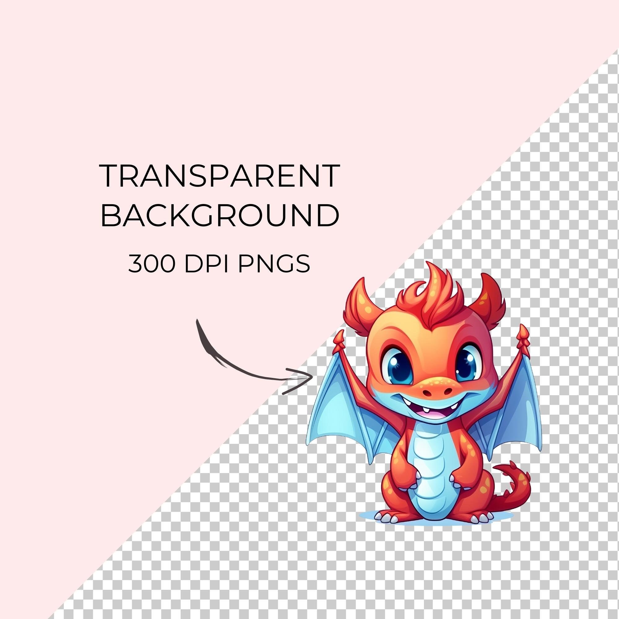 Cute Dragon Clipart, Watercolor Fantasy Baby Animal, Adorable Kids ...