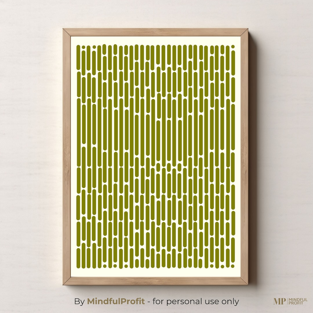 Minimal Modern Olive Green Line Art Abstract Green Print - Etsy