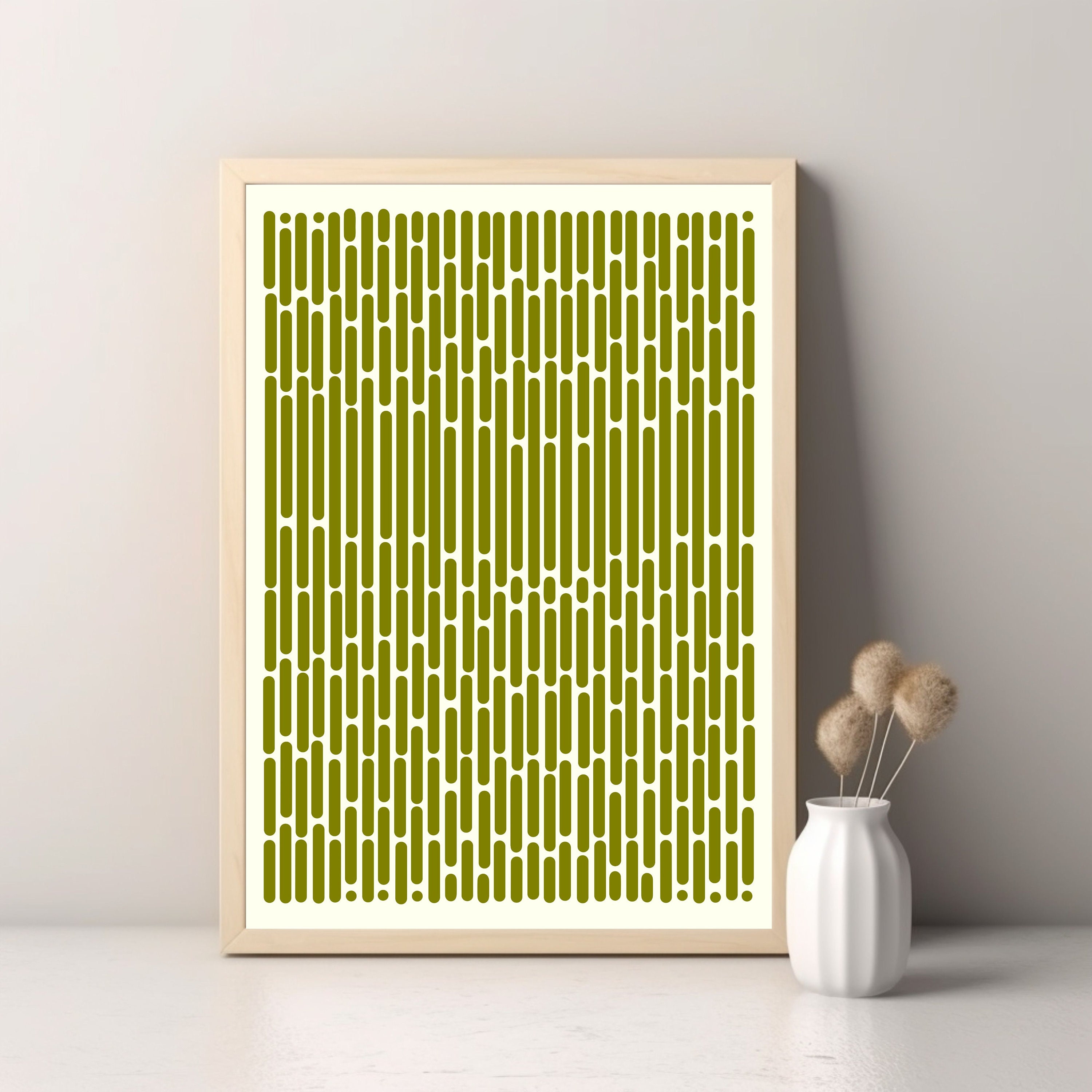 Minimal Modern Olive Green Line Art Abstract Green Print - Etsy